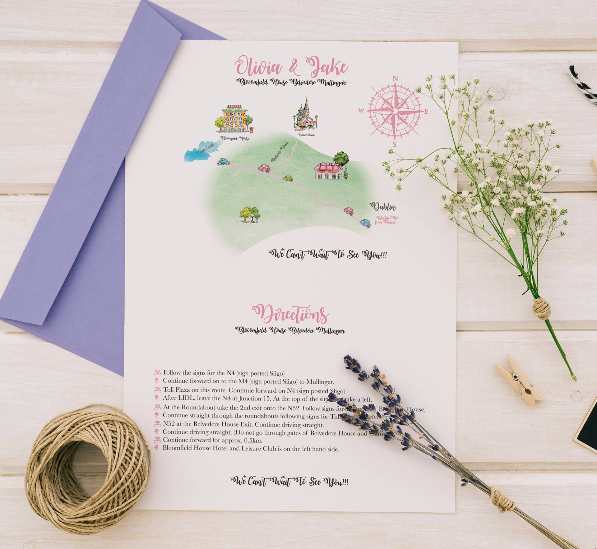 Wedding Map with Directions